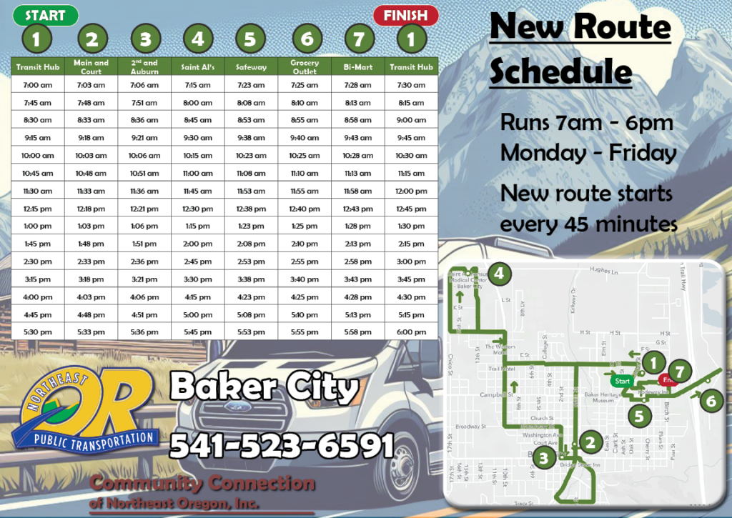 Baker City Bus Route – Community Connection of Northeast Oregon